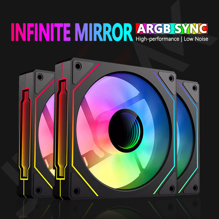 JUMPEAK MS120 120mm Case Fan 5V ARGB Infinite Mirror Effect Quiet 12cm ...