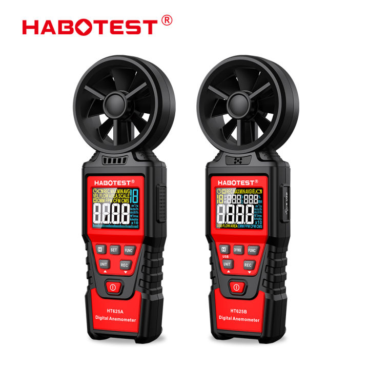 HABOTEST HT625 Digital Anemometers Wind Speed Gauge Meter Air Volume ...