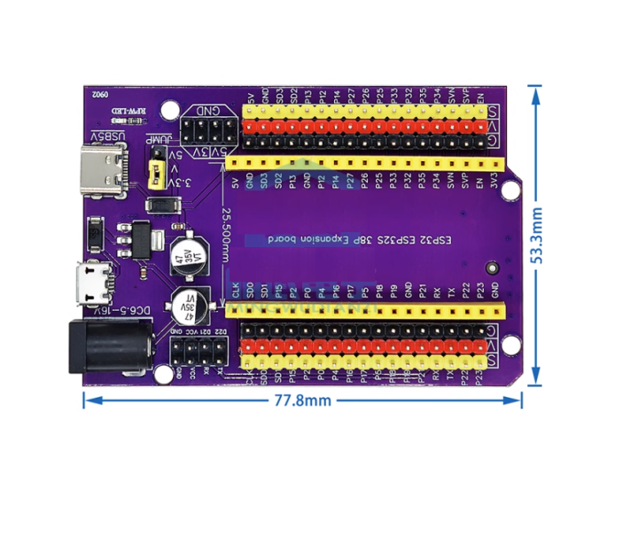 Base Board for ESP32S 38P Purple Expansion Board | Lazada