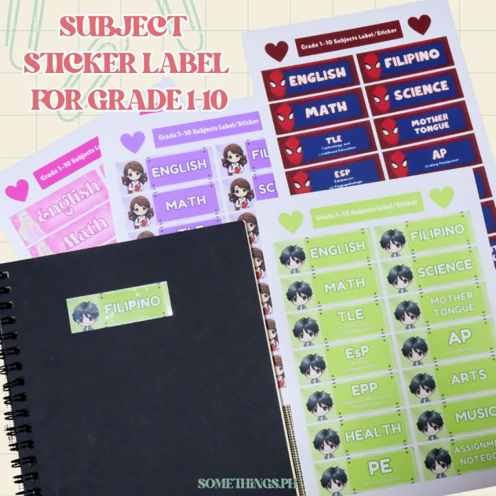 Subject Sticker Label (Laminated) for Grade 1-10 | Lazada PH