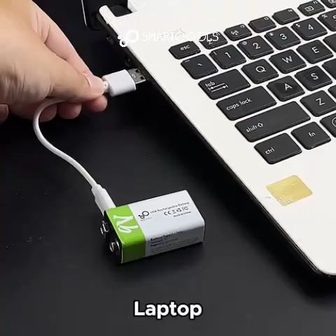 Tipe-C Baterai 9V PowerBatt USB Rechargeable Baterai Lithium 9V 650mAh ...