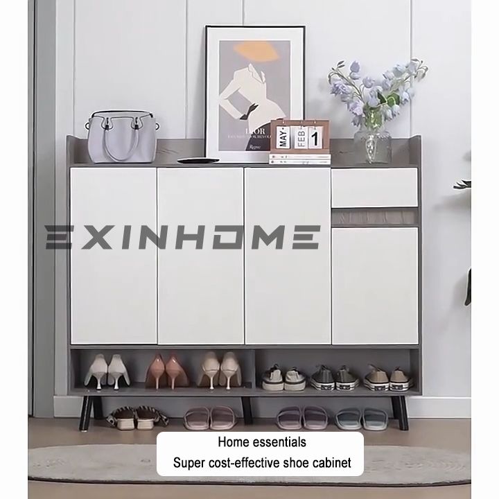 Tidy Home Shoe Cabinet Wood Shoe Rack Organize Large Storage Shoe Rack ...