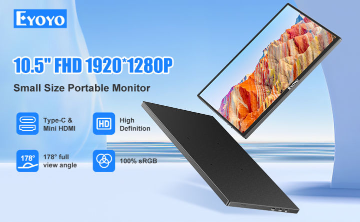 Eyoyo Portable Monitor สำหรับแล็ปท็อป-Eyoyo 10.5นิ้ว Small Monitor ...