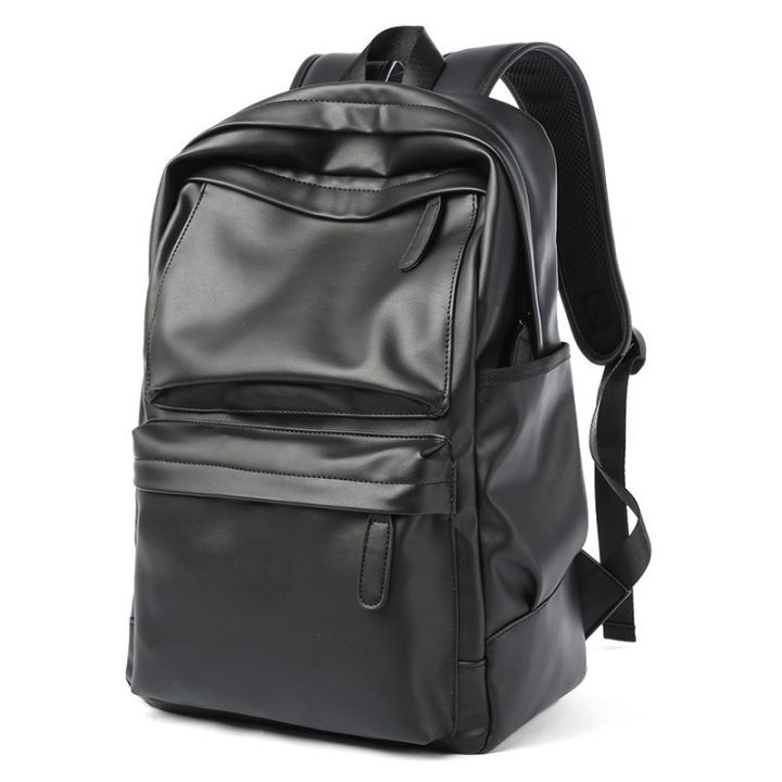 Leacat Men Backpack Pu Leather Fashion Waterproof Travel Bag Casual 14 ...