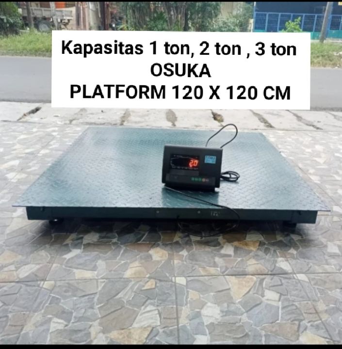 Timbangan Lantai Digital 1 ton ,2 Ton dan 3 Ton platform 120 x 120 cm ...