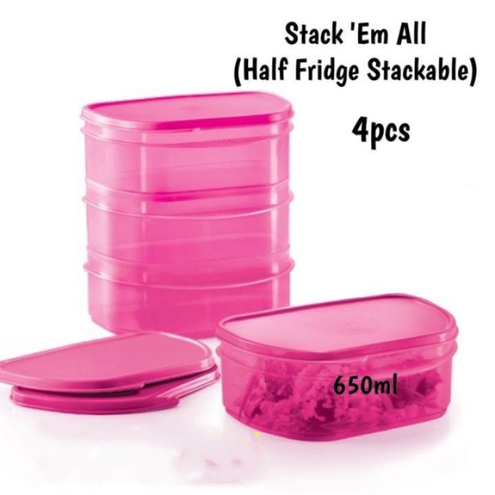 READY STOCK TUPPERWARE HALF FRIDGE (4) 650ML | Lazada