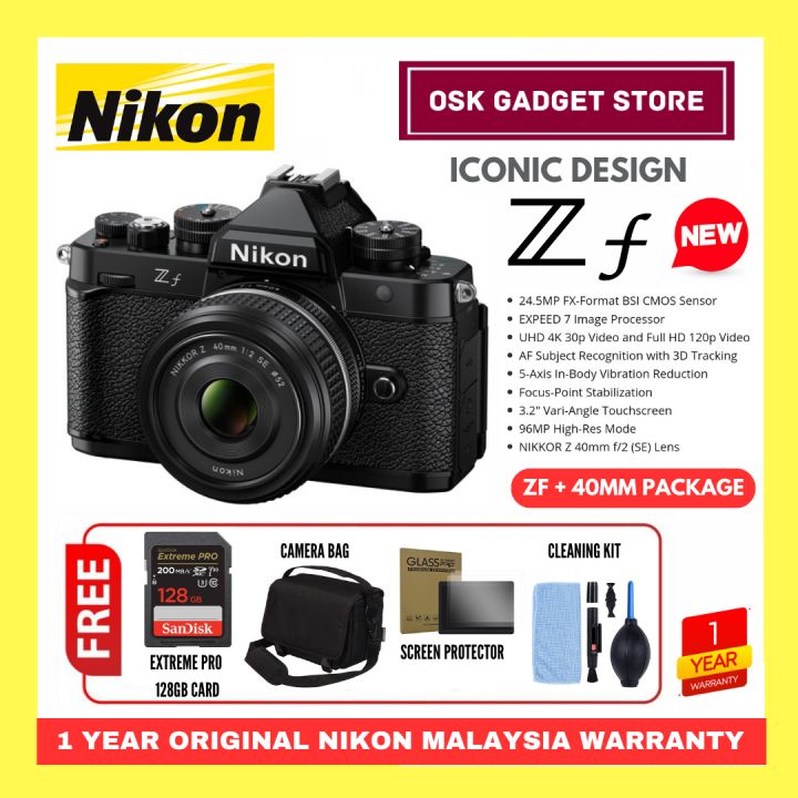 Nikon ZF Iconic Design Full Frame Mirrorless Camera | ZF Body / ZF + 40mm Kit | 1 Year Nikon ...