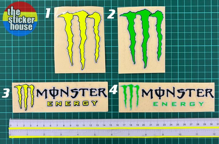 MONSTER ENERGY (3 COLOUR OVERLAPPING) FLOURESCENT STICKER CUTTING ...