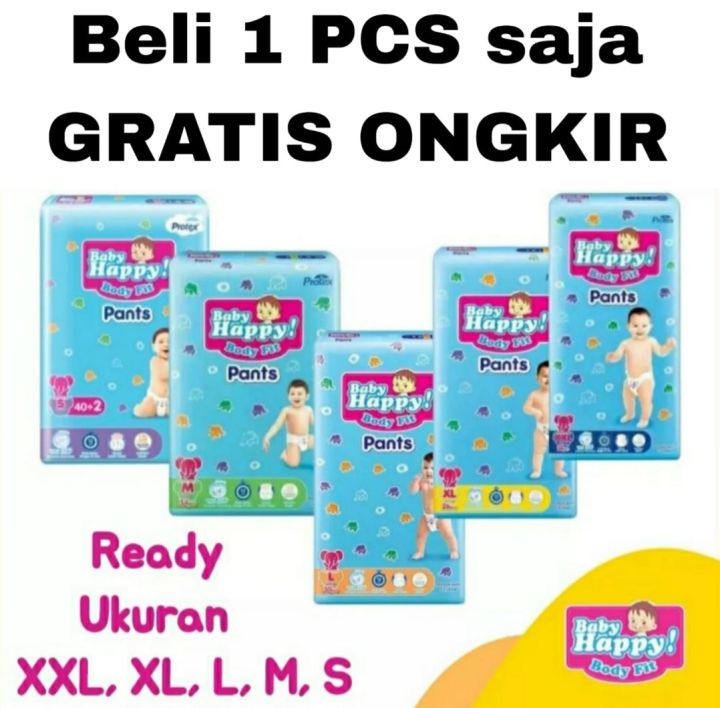 pampers Baby happy promo murah S 38 + 2 , M 32 , L 28 , Xl 26 , XXL 24 ...