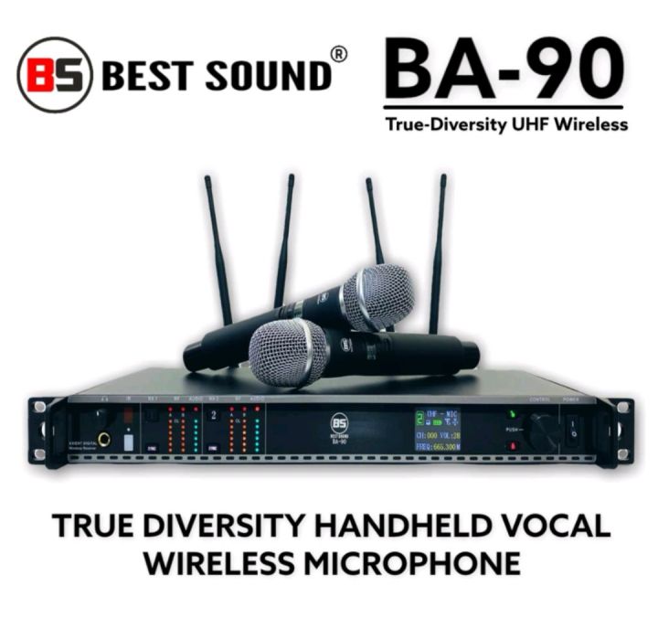 BS BEST SOUND BA-90 Digital True Diversity UHF 2ch Handheld Wireless ...