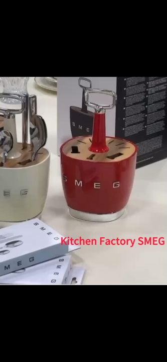 NEW SMEG Cutlery caddy / holder in Cream/Black Italian knife and spoon ...