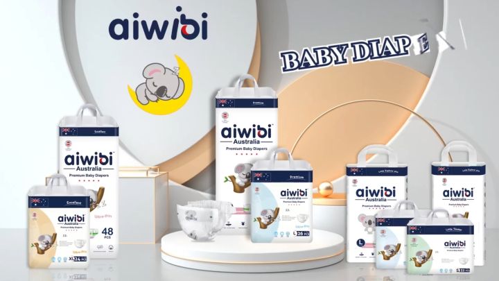 Aiwibi Baby Comfy Dry Diapers Tape & Pants - NB/S/M/L/XL/XXL/XXXL (1 ...
