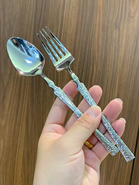 Luxury Affordable 304 Stainless Steel Spoon Fork Restaurant Main Course ...