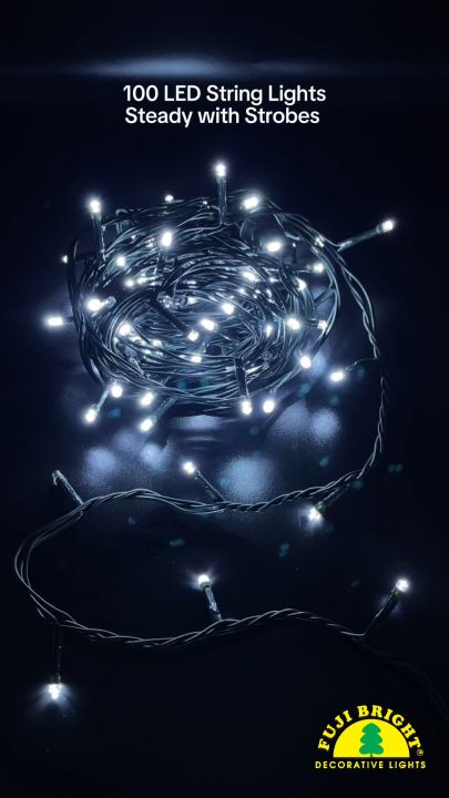 100 LED Fuji Bright Christmas Lights Steady with 10% STROBE with ICC ...