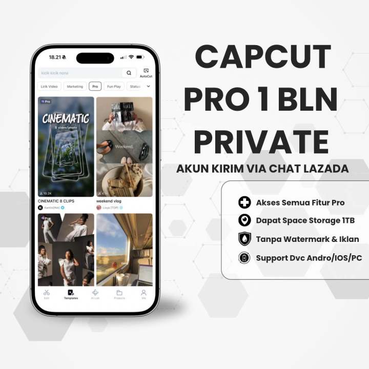 CapCut Pro 1 Bulan Premium Private Bergaransi | Lazada Indonesia