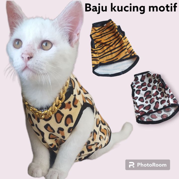 baju kucing baju anjing baju kelinci baju anabul motif macan | Lazada ...