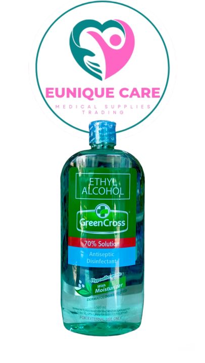 Green Cross Ethyl Alcohol 70% solution 500 ML Hypoallergenic WITH ...