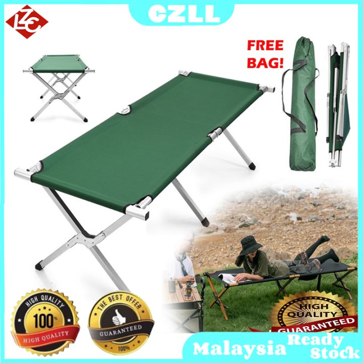 【Ready Stock】Camping Floding Bed Outdoor Emergency March Bed Beach Bed ...