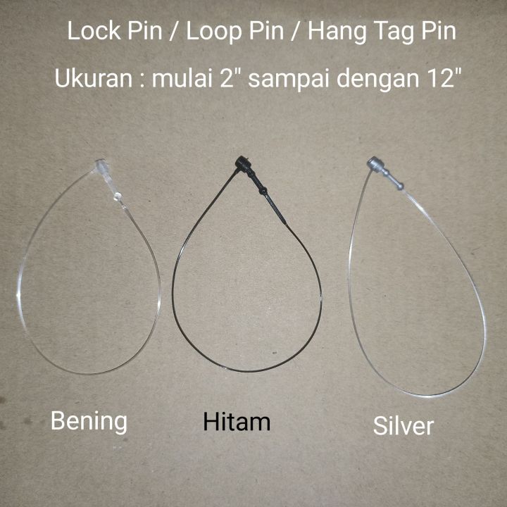 Loop Pin Lock Pin isi 500 pcs per bungkus Tali Hangtag Plastik bening ...