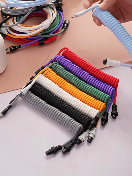 FEKER Braided Cable Coiled Type-C to USB A with Detachable Aviator ...