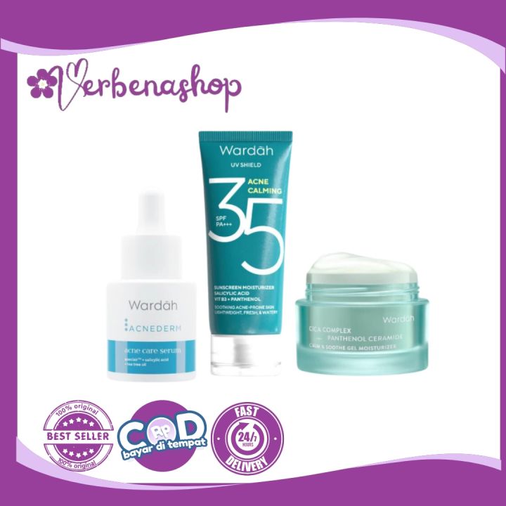 WARDAH FIGHT ACNE SET ACNE CALMING SPF35 | Lazada Indonesia