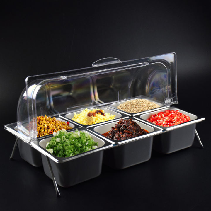 Large Multi-Grid Deepened Stainless Steel Fruit Cold Dish Display ...