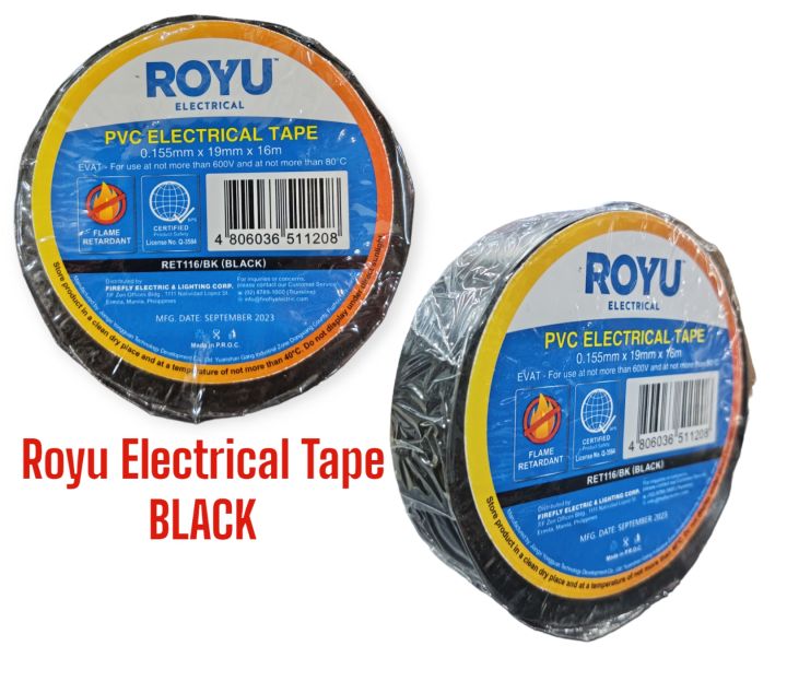 Royu PVC Electrical Tape 0.155mm x 19mm x 16mm | Lazada PH