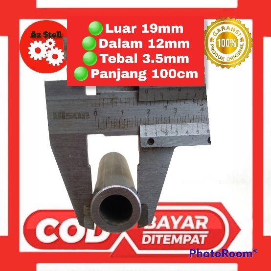 Pipa Besi Seamless - Diameter Luar 19mm/Dalam 12mm - Teba 3.5mm Panjang ...
