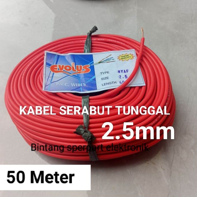 (50 METER) KABEL SERABUT TUNGGAL 2.5mm kabel serabut tunggal 2,5mm kabel serbut 2.5mm | Lazada ...