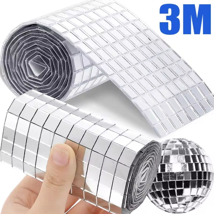 3M Disco Ball Mirror Stickers Real Glass Self-adhesive 3D Mosaic Tiles ...
