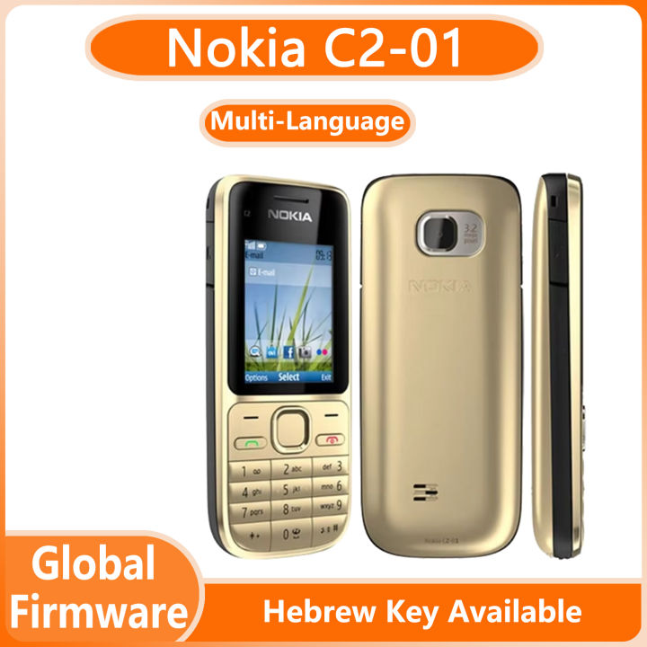Nokia C2 C2-01 GSM feature Phone English&Hebrew Keyboard Unlocked 2G 3G Cellphone used phone ...