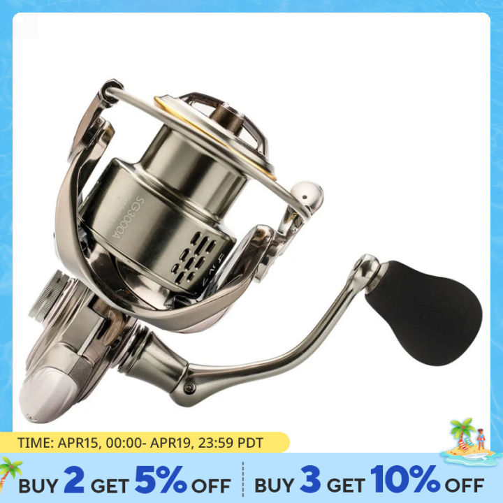 Johncoo รอกตกปลาสปินนิ่งป้องกันการกัดกร่อนเครื่องทำจากคาร์บอนรอกหมุน10Bb น้ำเค็มตัวถังโลหะ ...