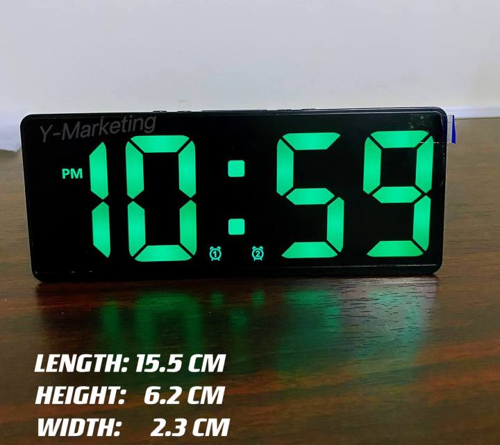 6628 New Arrival Digital Alarm Clock with Time Temperature (GREEN ...