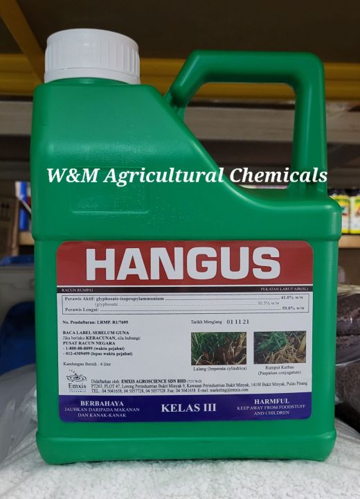 4L Hangus Glyphosate 41% Untuk Matikan Rumput dan Lalang. Generic to ...
