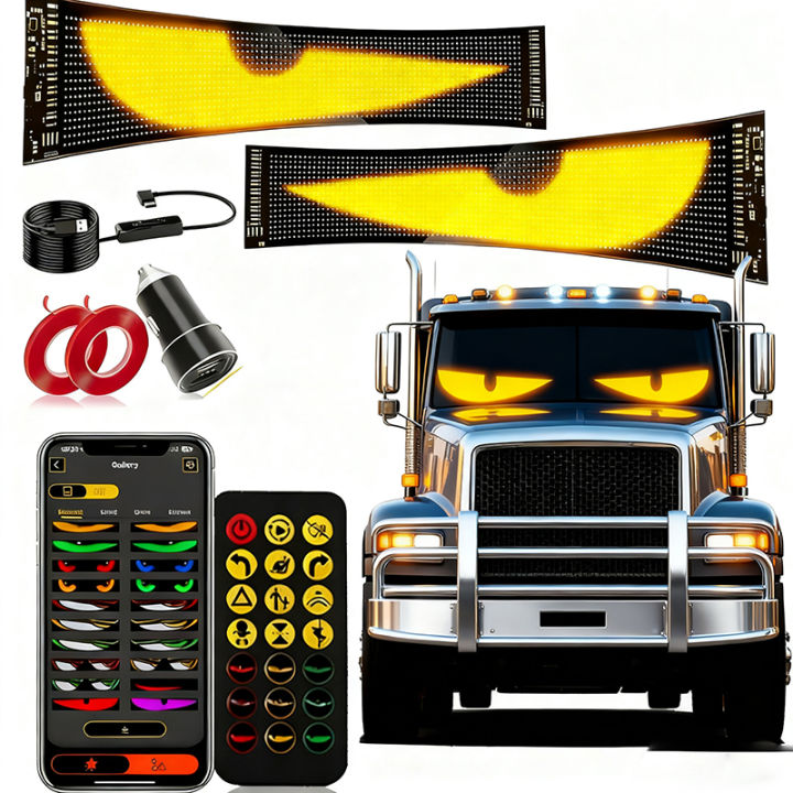 Devil Eyes Light 2PC for Windshield,Animated Led Signs [Advanced Chip ...