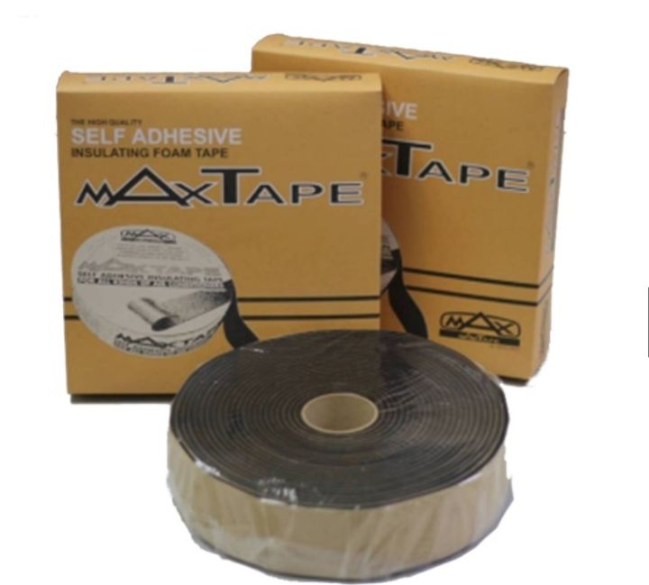 เทปฉนวนยี่ห้อMaxtapeกาวพันฉนวนกันความร้อน งานติดตั้งแอร์ ใช้กันน้ำหยด | Lazada.co.th