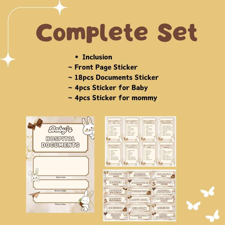Baby Hospital Bag Checklist sticker for ziplock | Complete set hospital ...