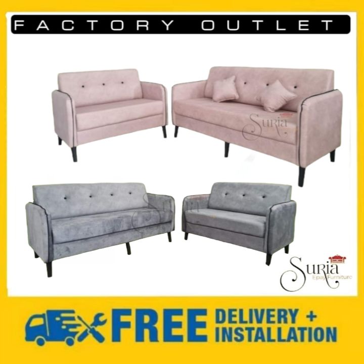 Velvet Sofa set with 2 and 3 seaters/ Sofa baldu 2+3 seaters | Lazada