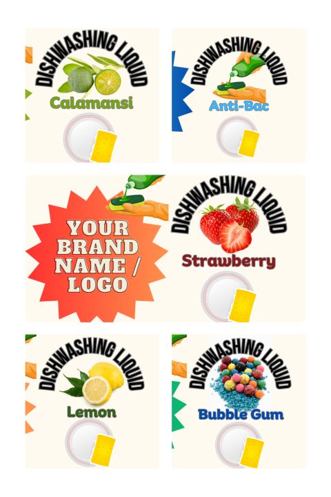 Sticker Label Dishwashing Liquid Waterproof Machine Cut | Lazada PH