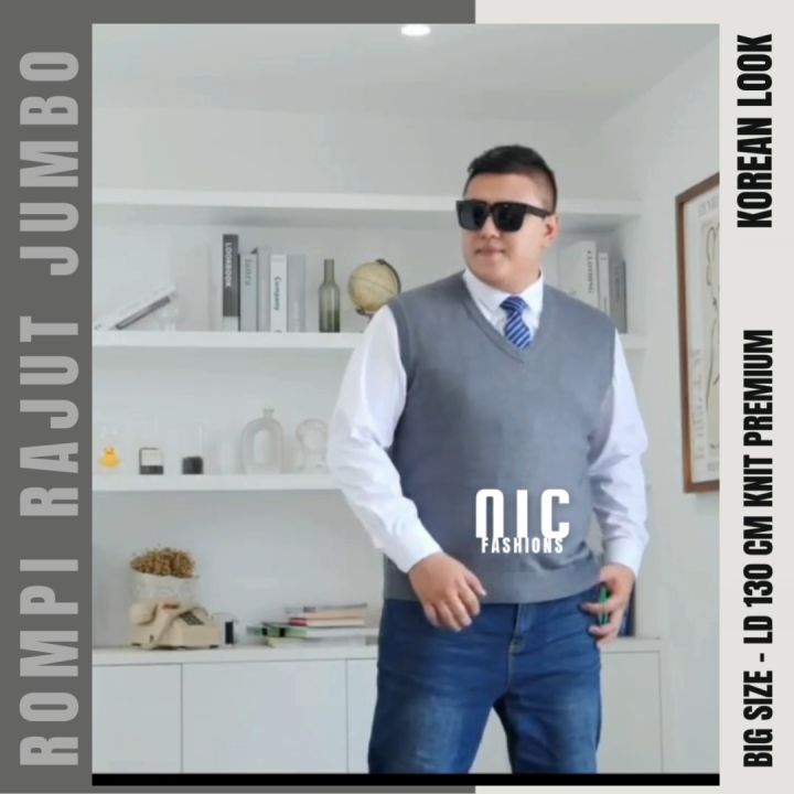 Rompi Rajut Pria Jumbo Size Polos 3XL Iyann Polos NIC Fashion | Lazada Indonesia