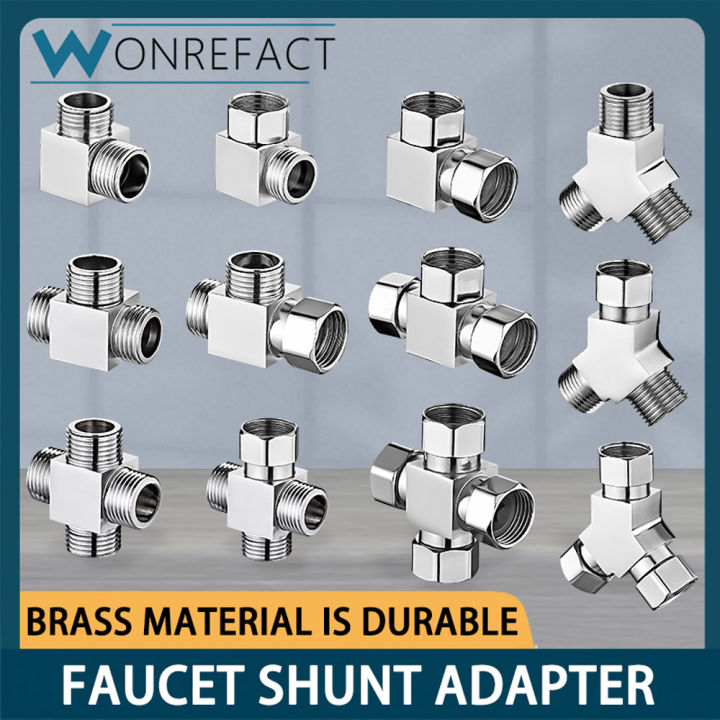 Brass G1/2 Hose Adapter Angle Valve Connector Splitter Bathroom Kitchen ...