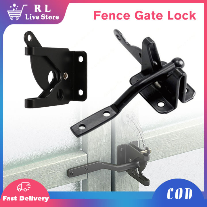 Self-Locking Gate Latch Post Mount Automatic Gravity Lever Single Side ...