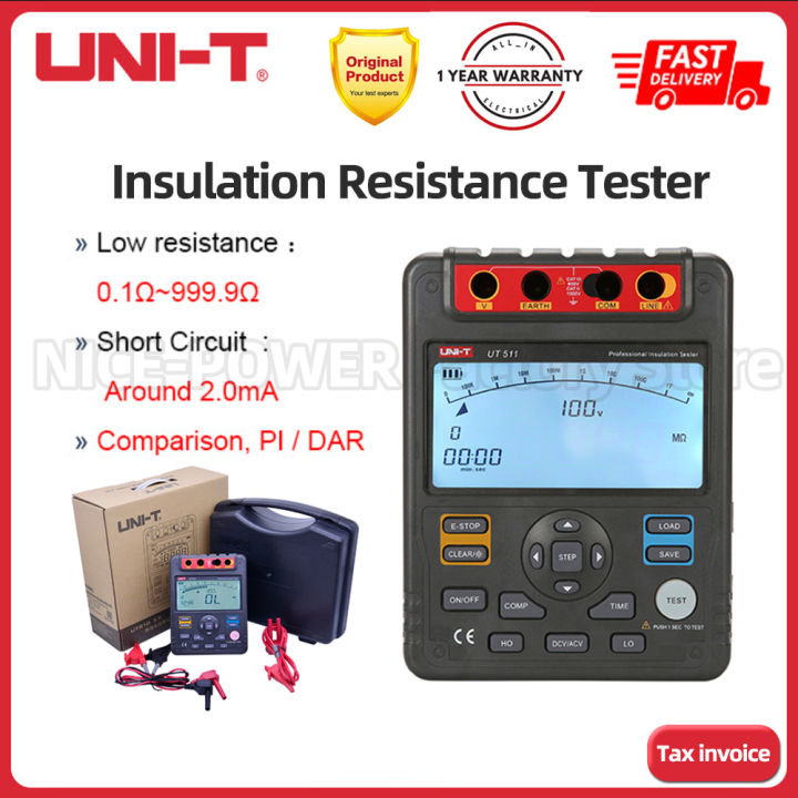 UNI-T UT511 1000V Meggerฉนวนกันความร้อนสายดินความต้านทานต่ำTester ...