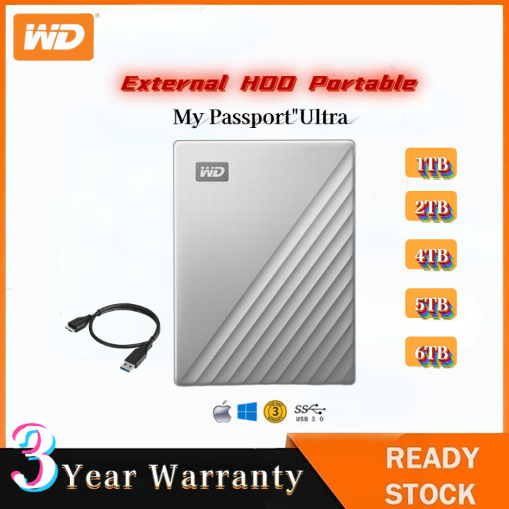 WD My Passport Ultra External Hard Drive 1TB/2TB/4TB/5TB/6TB–USB-C ...