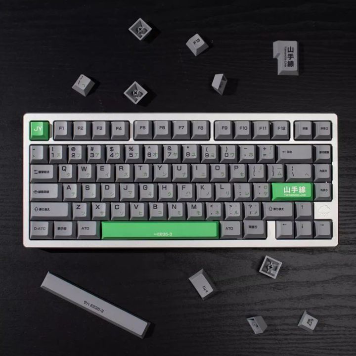 【Keycap Only】yamanote line train Minimalist Grey Japanese Keycap ...