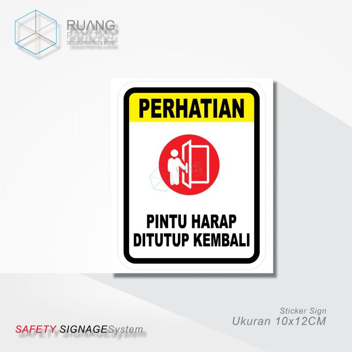 Sign Sticker PINTU HARAP DITUTUP KEMBALI | Lazada Indonesia