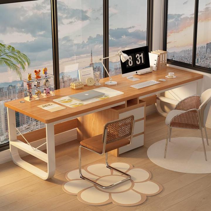 Double-Size Computer Desk Desktop Long Study Desk Bedroom Simple Office ...