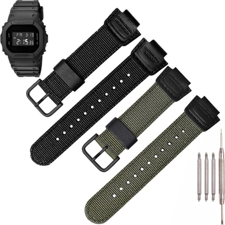 16mm Nylon Leather Strap Suitable for Casio DW5600 GA110 GA2100 AWG ...