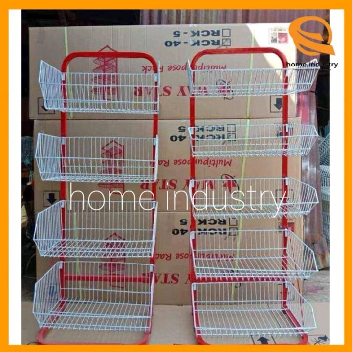 RAK CEKER BESI MERAH RK 402/RAK MINIMARKET/RAK BESI TEBAL/RAK INDOMARET ...