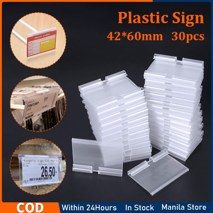 COD 30pcs Label Harga Mika Price Tag Holder Label Harga Gantung PVC ...